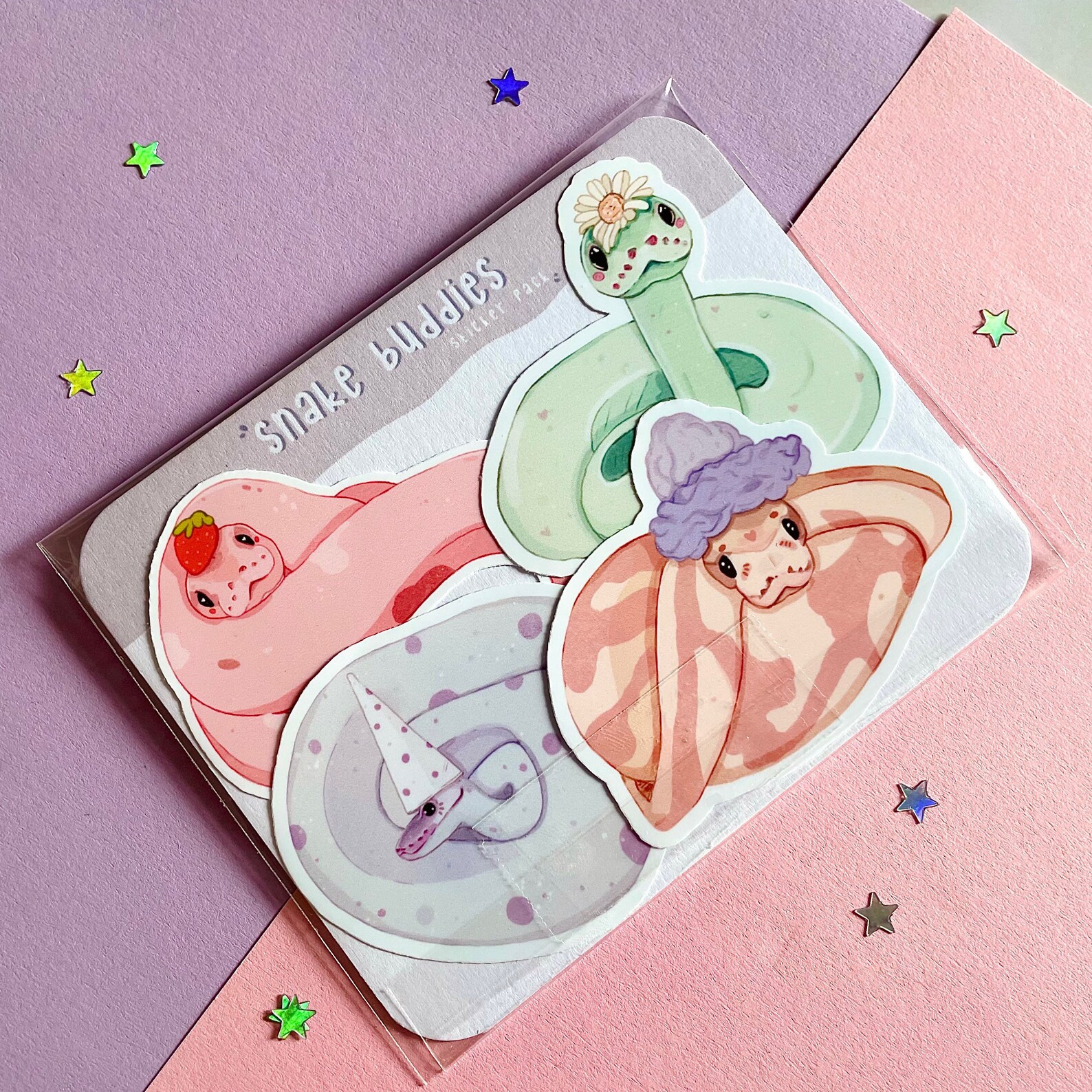 Snake Stickers Snake Buddies Snake With Hats Sticker - Etsy