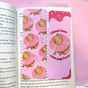 Capybara Bookmark Donut Pun Cute Bookmark Double Printed Cottagecore ...