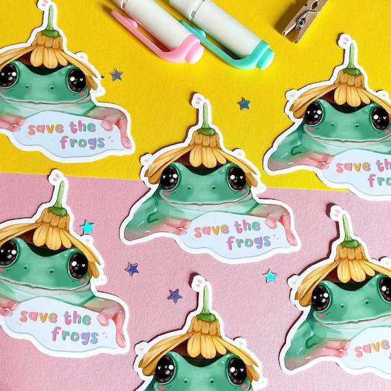 Charity Sticker Save the Frogs Frog Stickers Sticker | Etsy