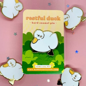Restful Duck Pin | Hard Enamel Pin | Gold Plated | Ducks Enamel Pin ...