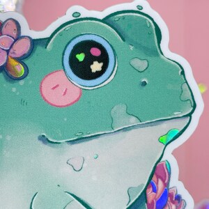 Succulent Frog Sticker | Holographic Sticker | Frog Sticker | Plant ...