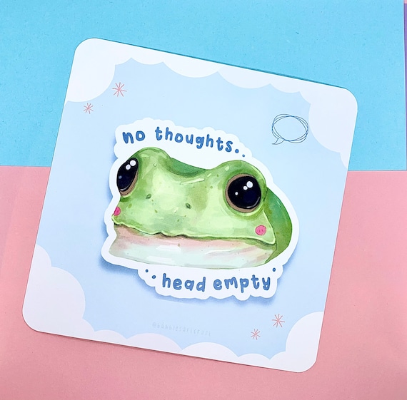 No Thoughts Head Empty Frog Card Frog Buddies Froggy | Etsy