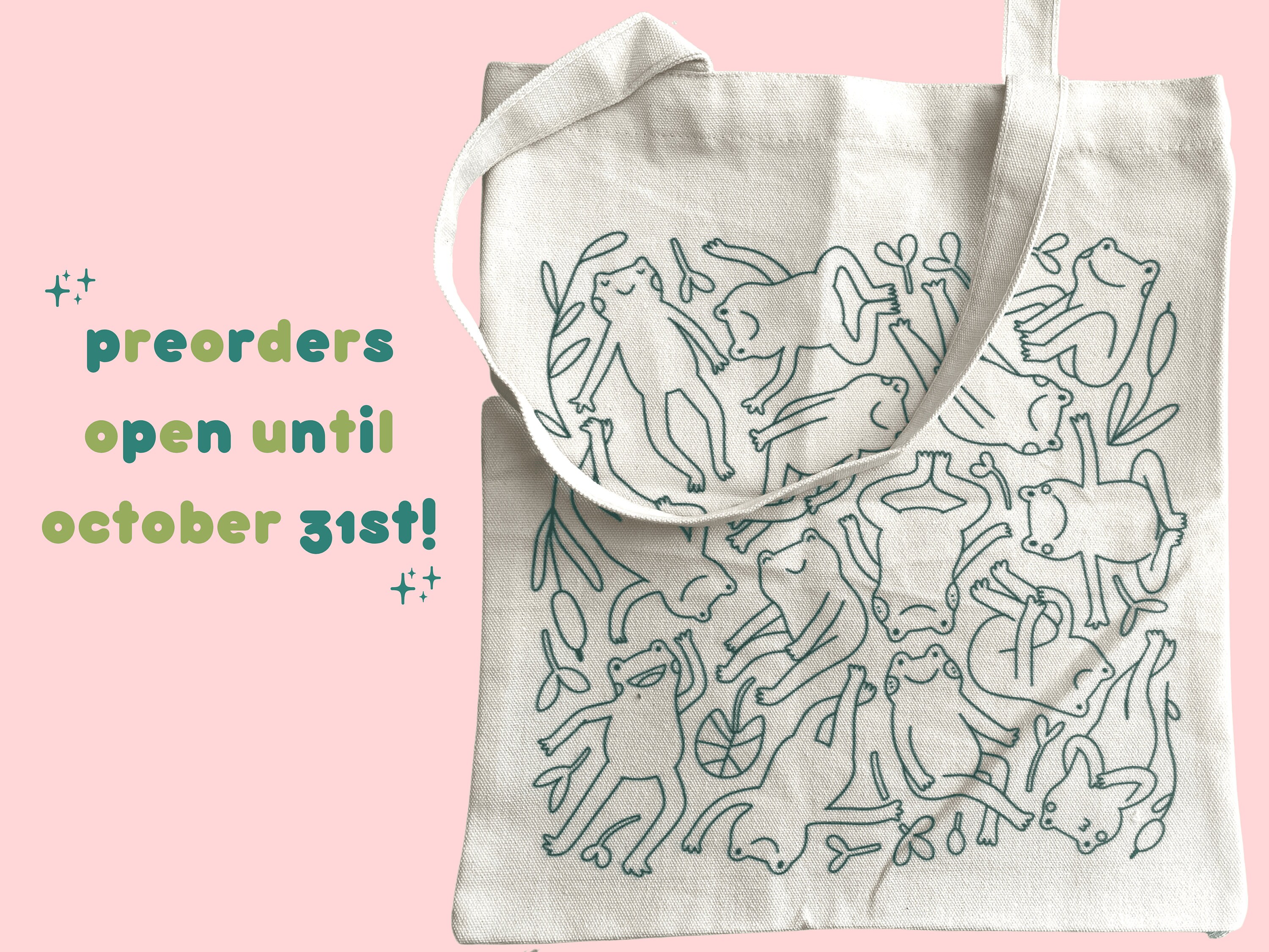 Frog Moods Tote Bag Cute Frog Pattern Print Screen Printed - Etsy