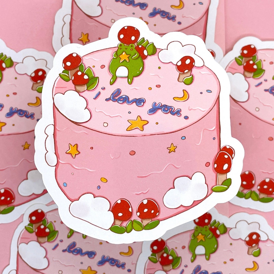 Frog Cake Sticker | I Love You Sticker | Frog Sticker | Froggy Sticker ...