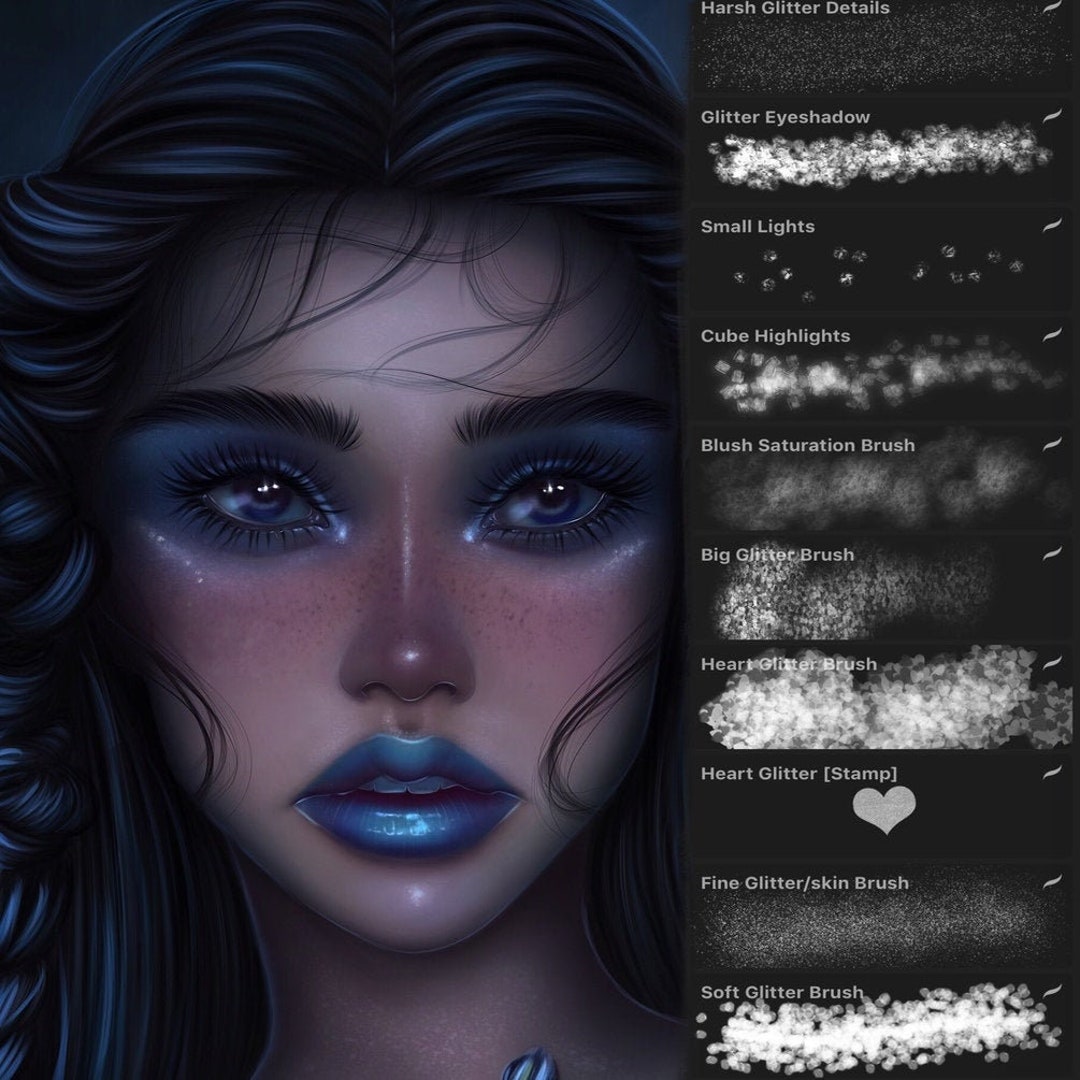 Highlighter & Glitter Brushset for Procreate, FREE Future Updates ...
