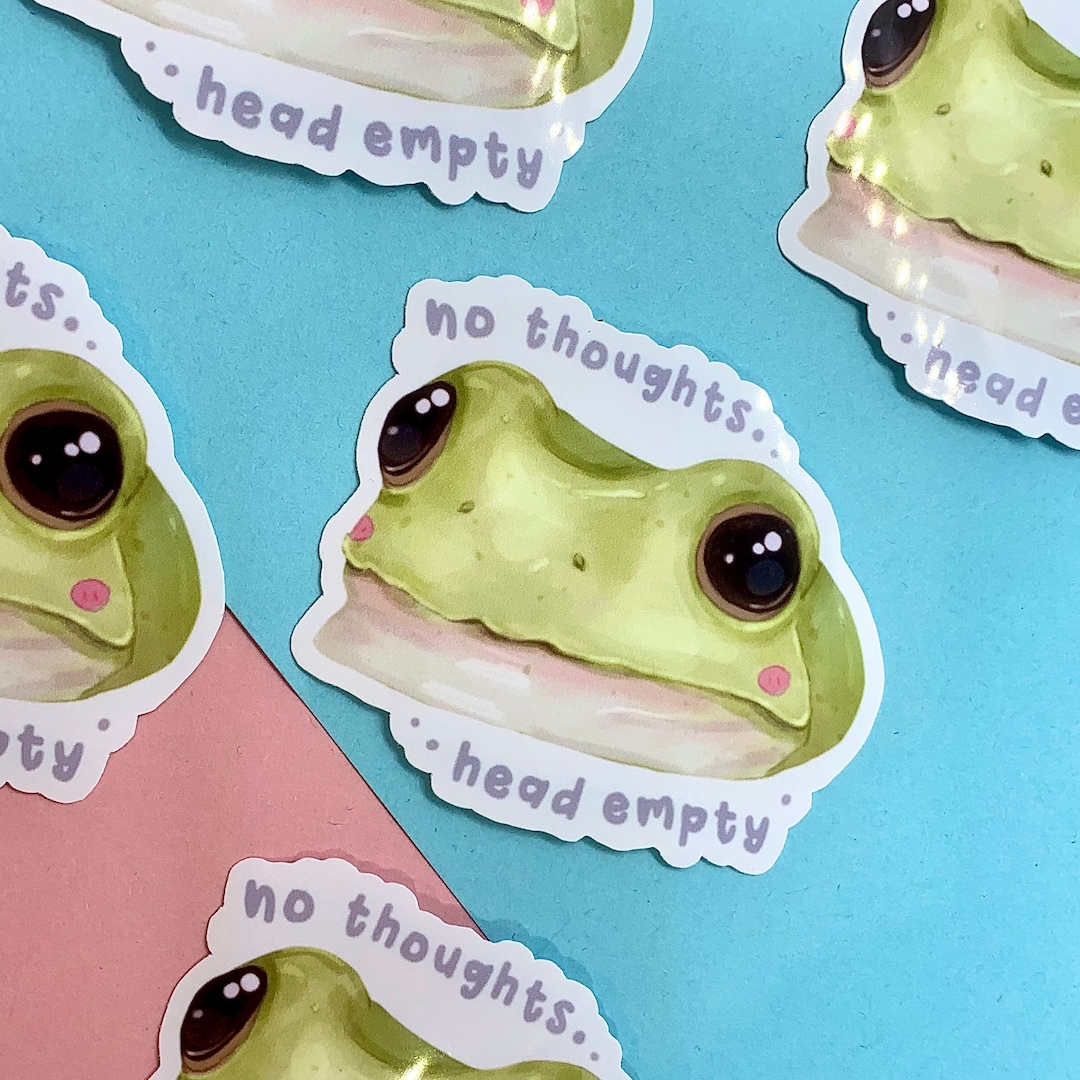 Frog Meme Sticker | No Thoughts Head Empty | Frog Sticker | Froggy ...