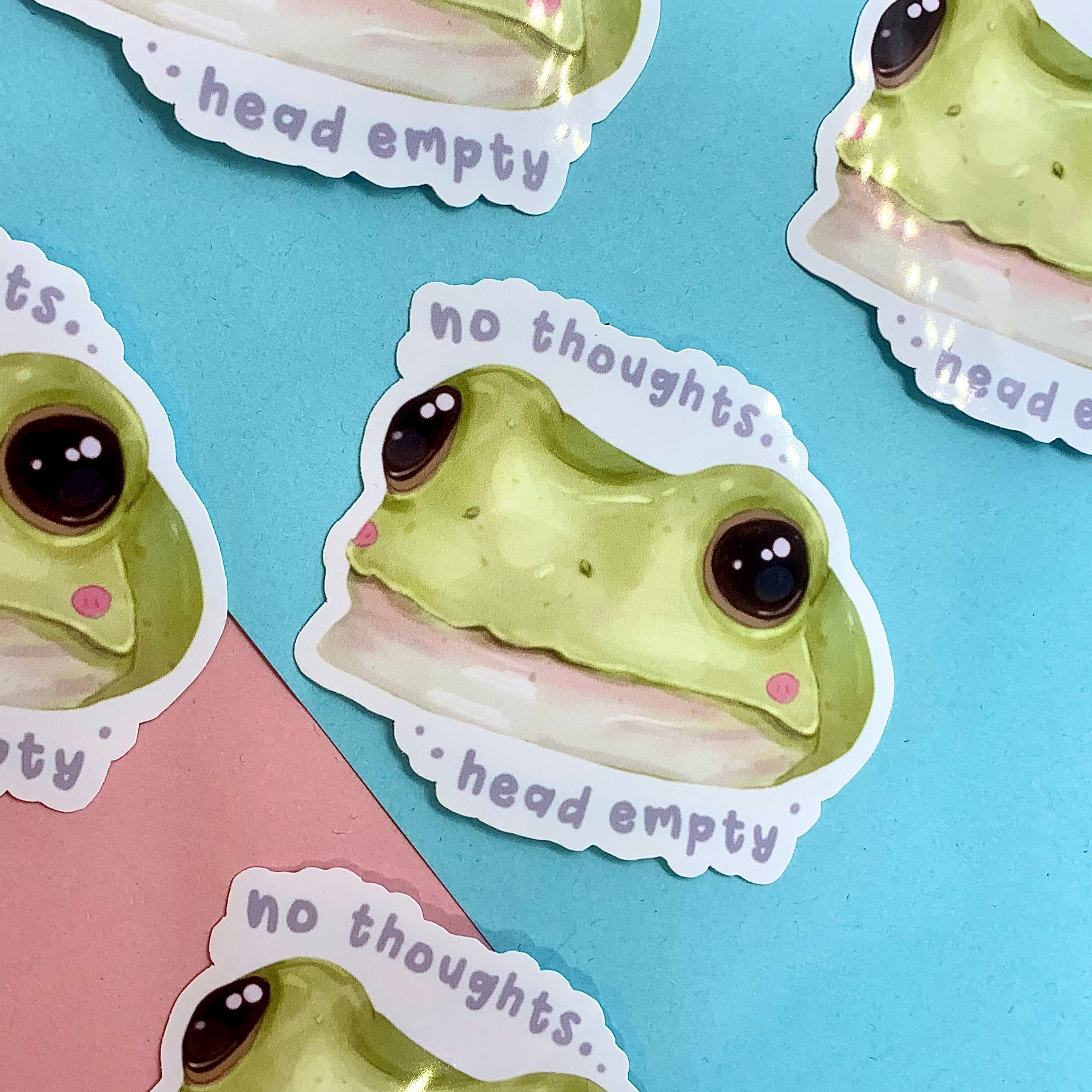 Frog Meme Sticker No Thoughts Head Empty Frog Sticker - Etsy Australia