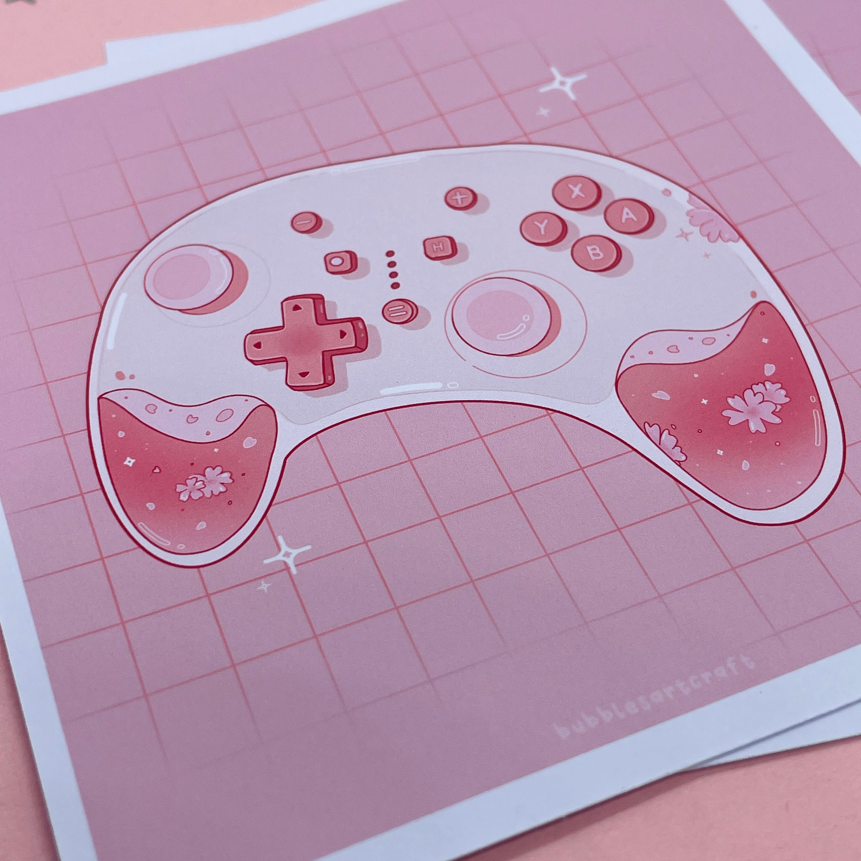 Sakura Mini Print | Cute Controller Art | Gamer Girl | Kawaii ...
