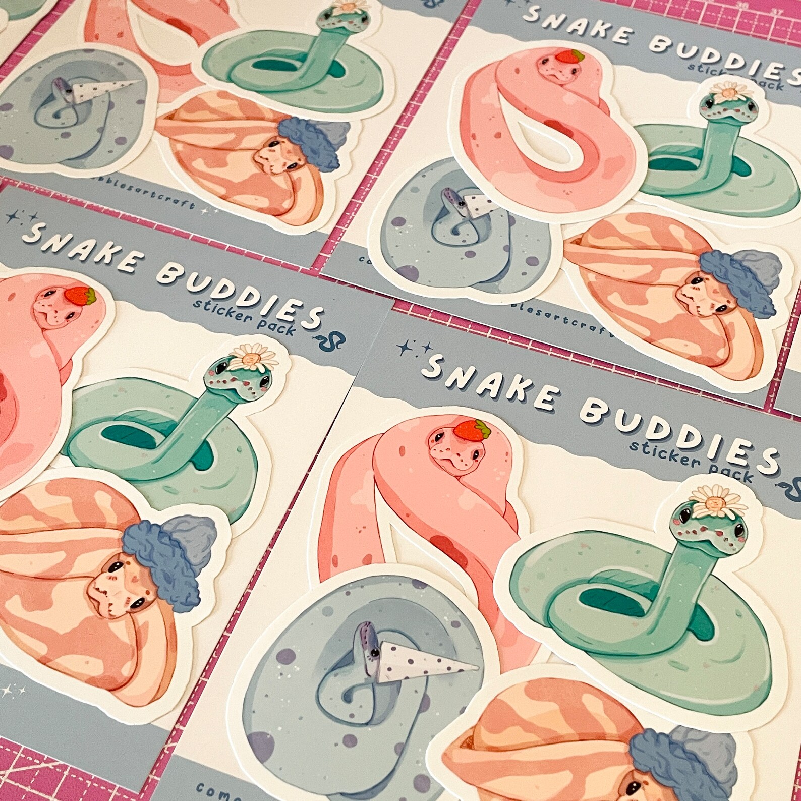 Snake Stickers Snake Buddies Snake With Hats Sticker - Etsy