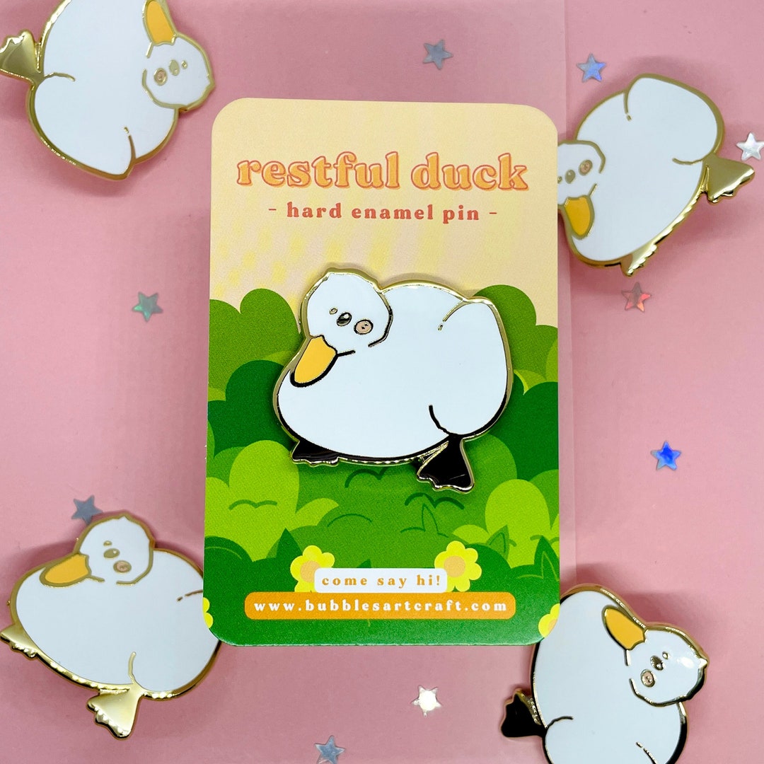 Restful Duck Pin | Hard Enamel Pin | Gold Plated | Ducks Enamel Pin ...