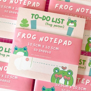 Frog Note Pad | Cute Memo Pad | to Do List Planner Accesories | Kawaii Stationery | Journal ...