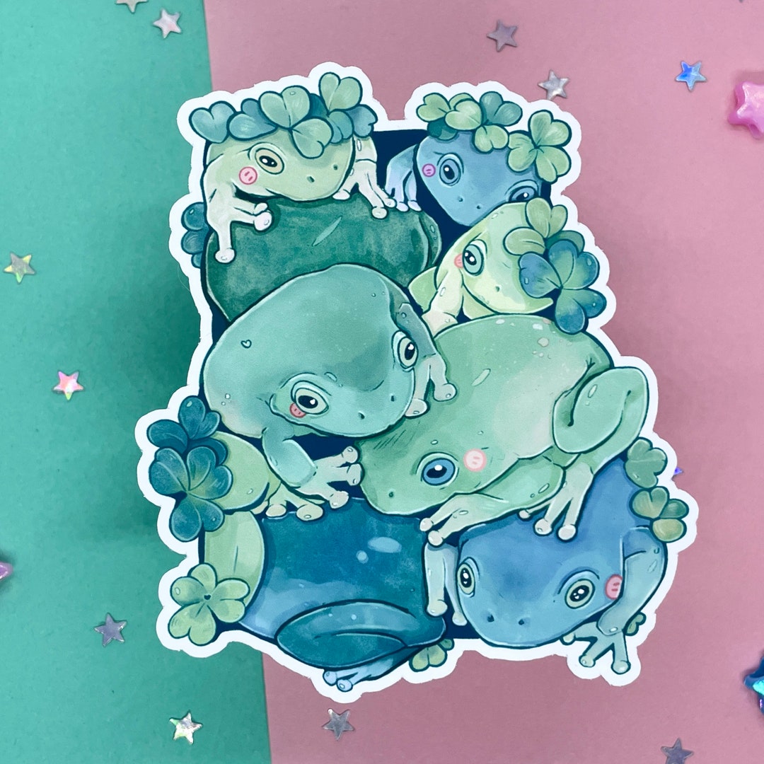 Frog Garden | Big Frog Sticker | Durable Sticker | Laptop Sticker ...