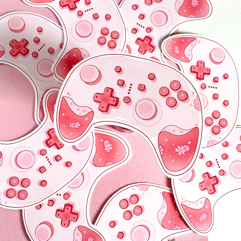 Sakura Controller Sticker Gamer Girl Kawaii Sticker Pack - Etsy