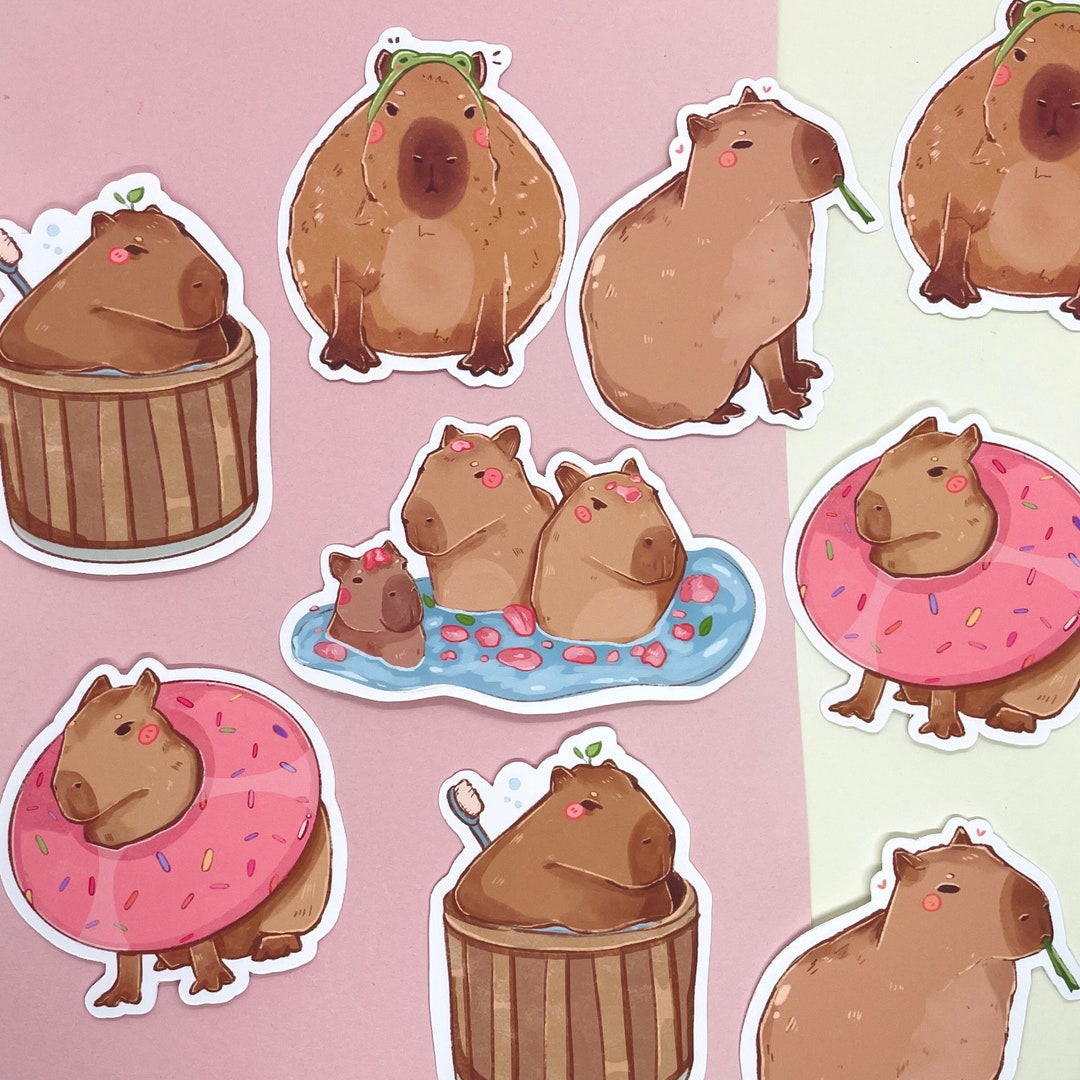Capybara Stickers | Sticker Pack 2 | Laptop Sticker | Vinyl Sticker ...