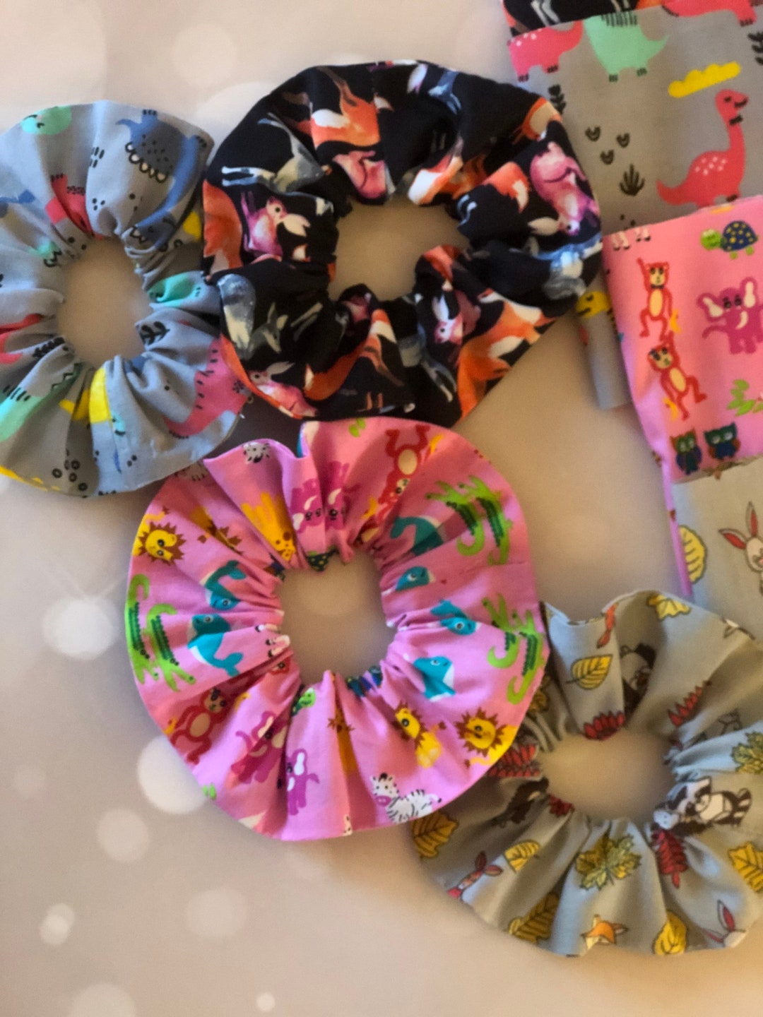 Animal Zoo Woodland Fox Dinosaur Scrunchie, Cute Scrunchies, Themed ...