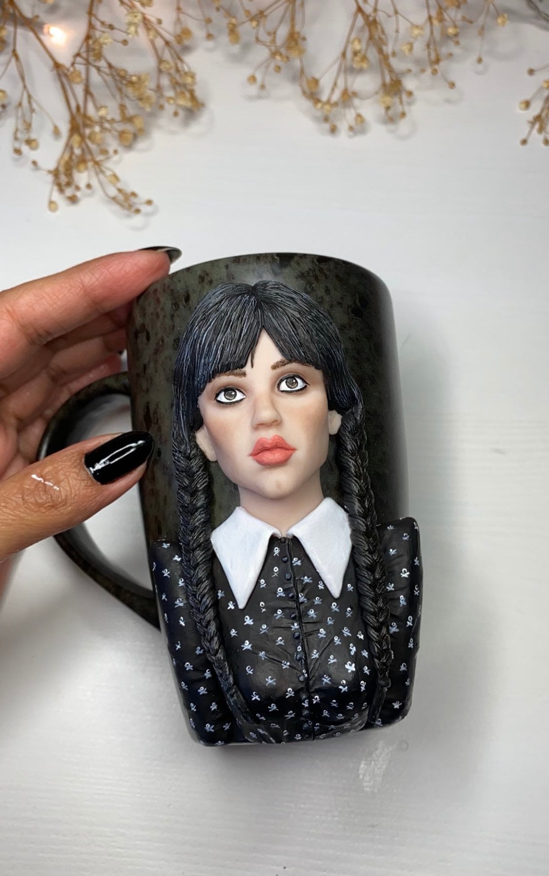 Wednesday Addams Sculpt on Mug - Etsy