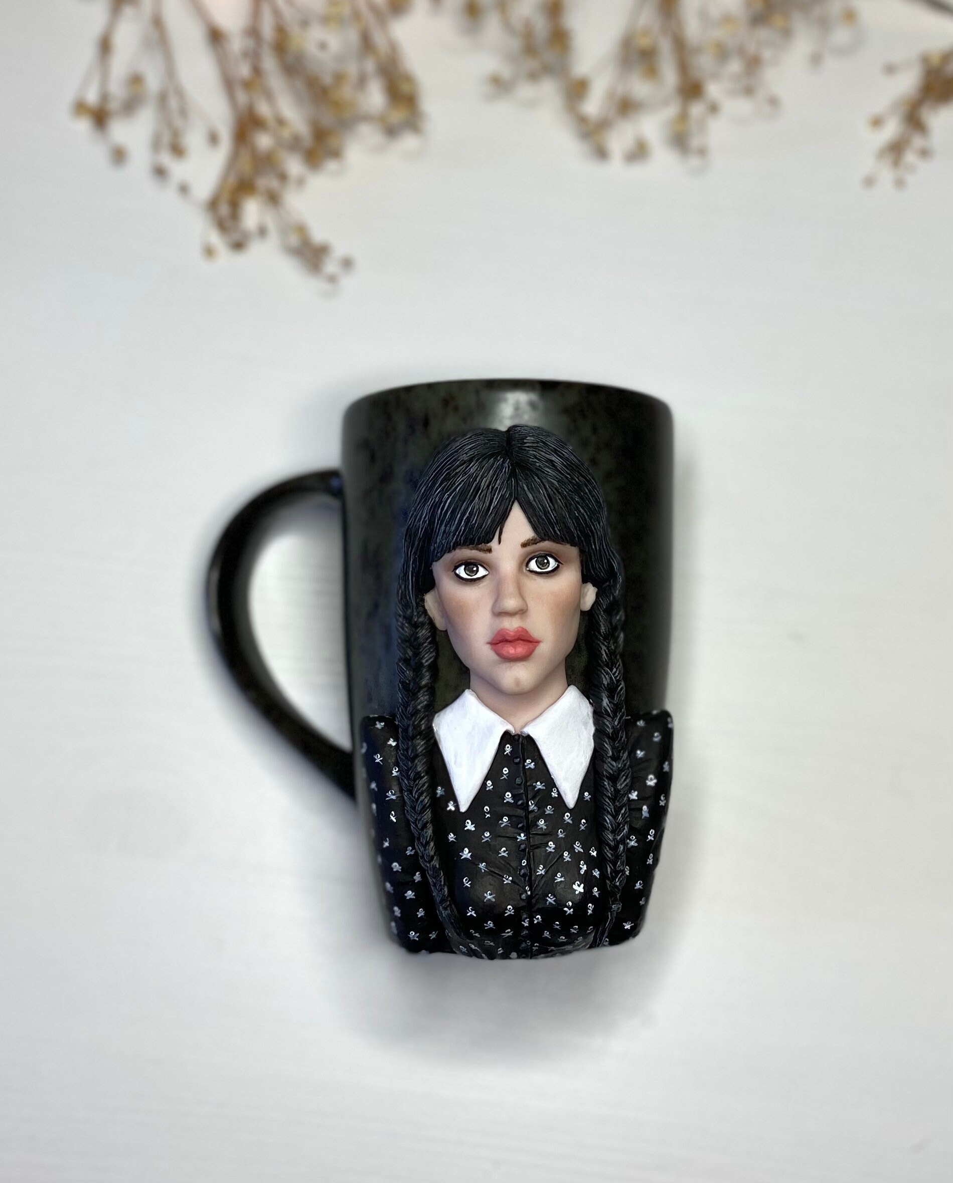 Wednesday Addams Sculpt on Mug - Etsy
