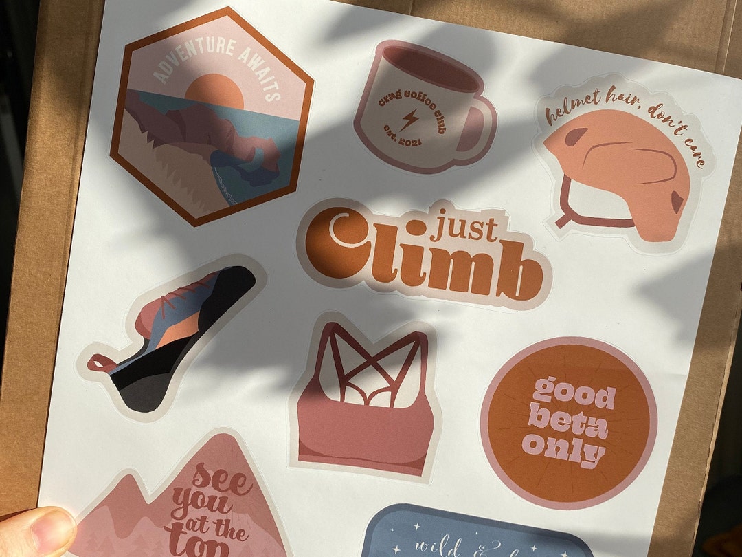 Climbing Sticker Pack Climber Girl Helmet Stickers, Rock Climbing Gift ...
