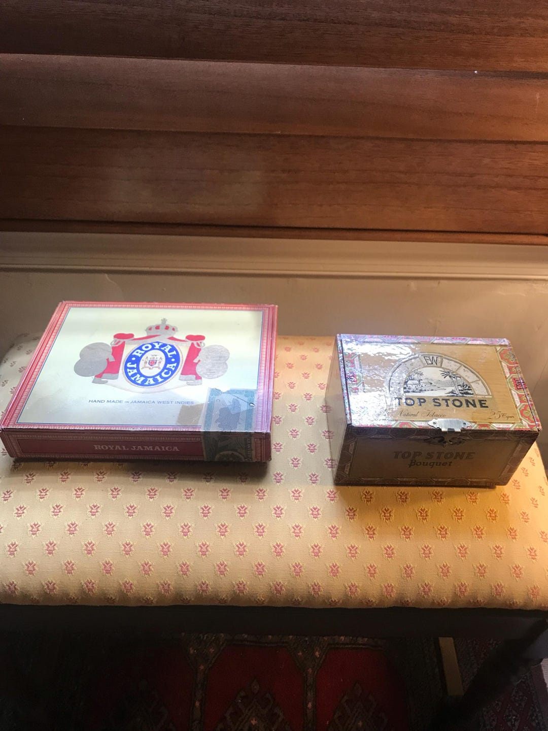 Two Rare Vintage Cigar Boxes —top Stone Bouquet and Royal Jamaica ...