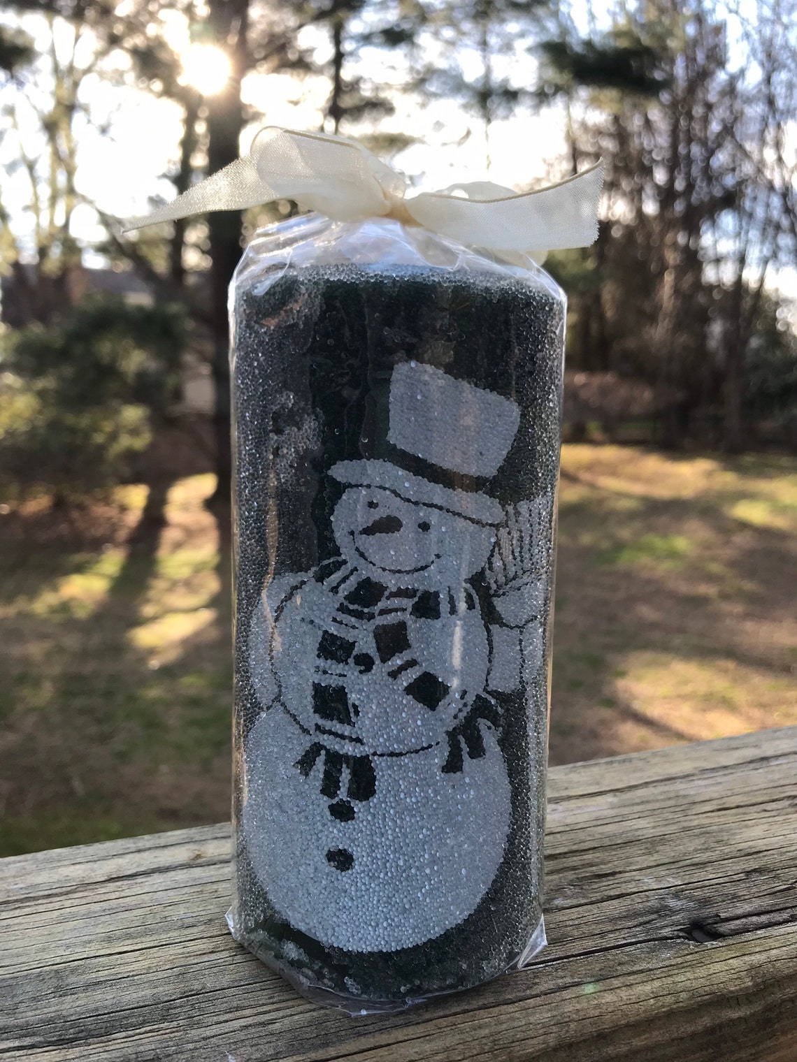 Snowman Pillar Candle and Accent Holding Plate - Etsy