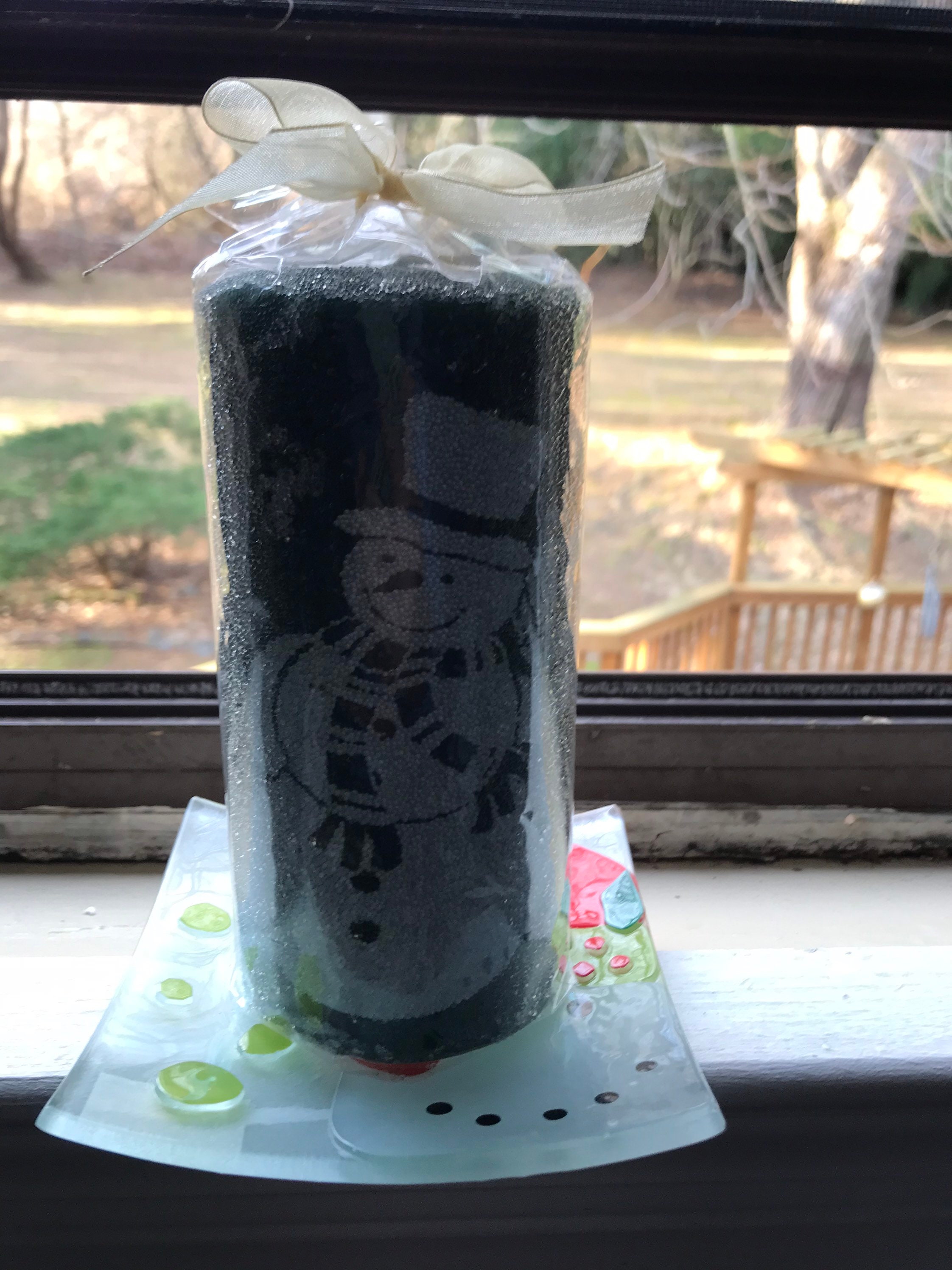 Snowman Pillar Candle and Accent Holding Plate - Etsy