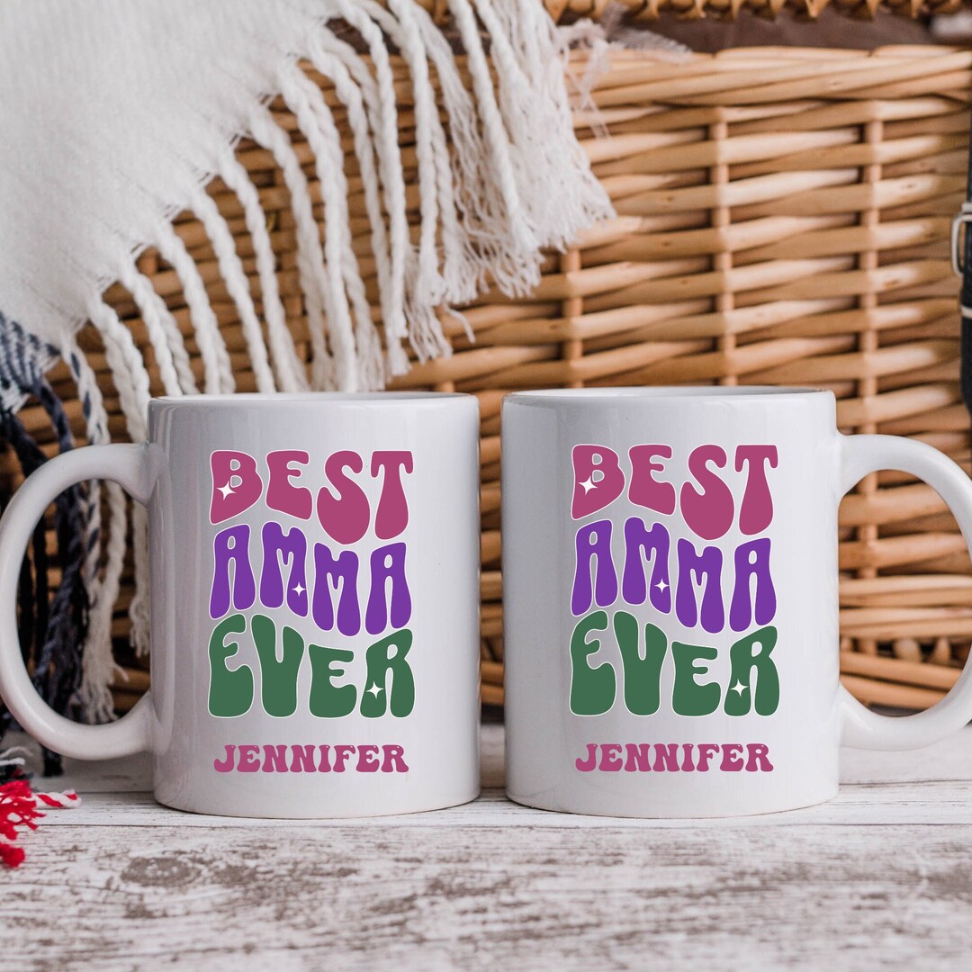 Personalized Amma Coffee Mug for Grandma Birthday, Grandkids Mothers ...