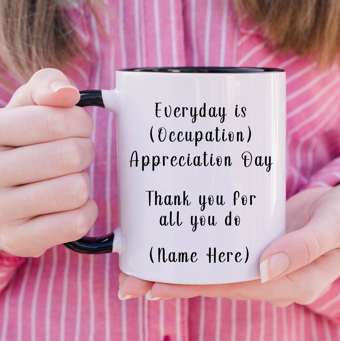 Personalized Employee Appreciation Day Mug, Thank You Coffee Cup ...