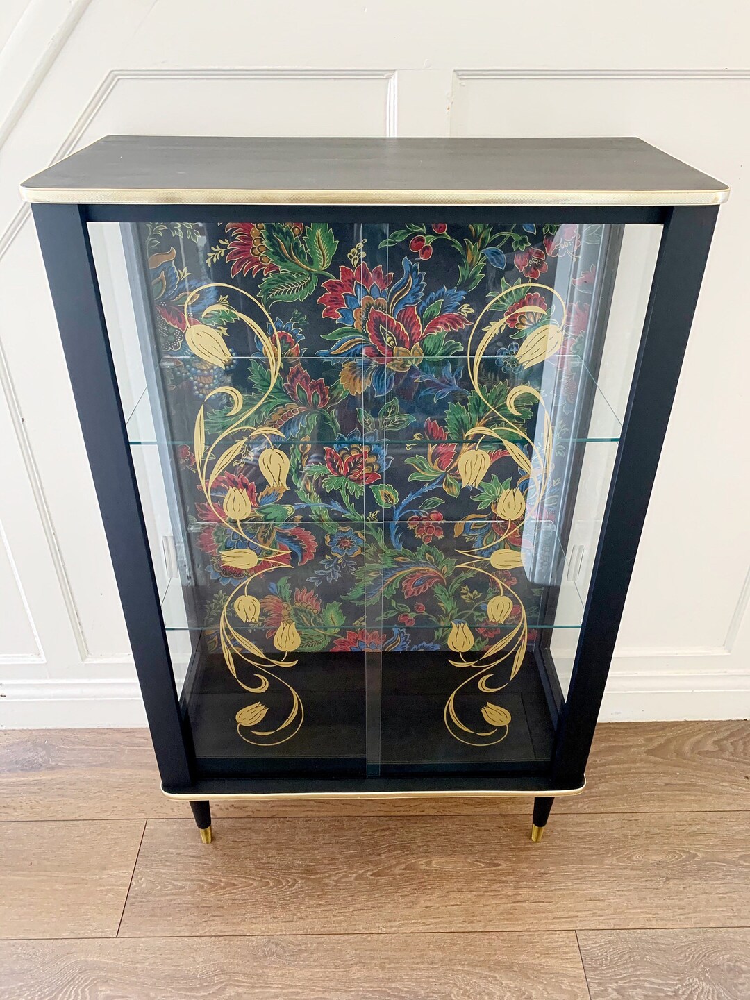 SOLD*SOLD*SOLD* 50s Glass Gin Display Cabinet With Sliding Doors Modern ...