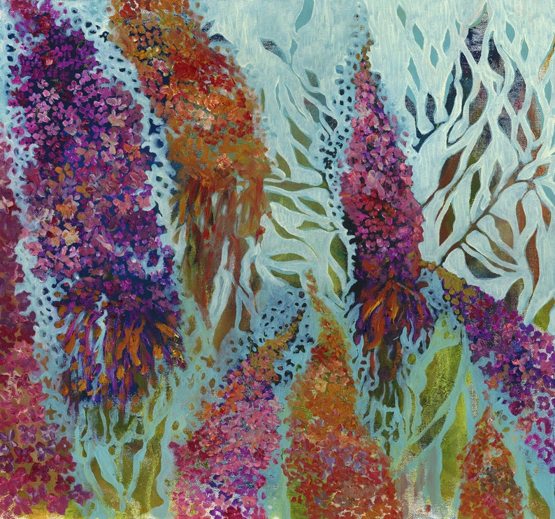 Butterfly Bushes Painting Downloadable Wall Art Art - Etsy