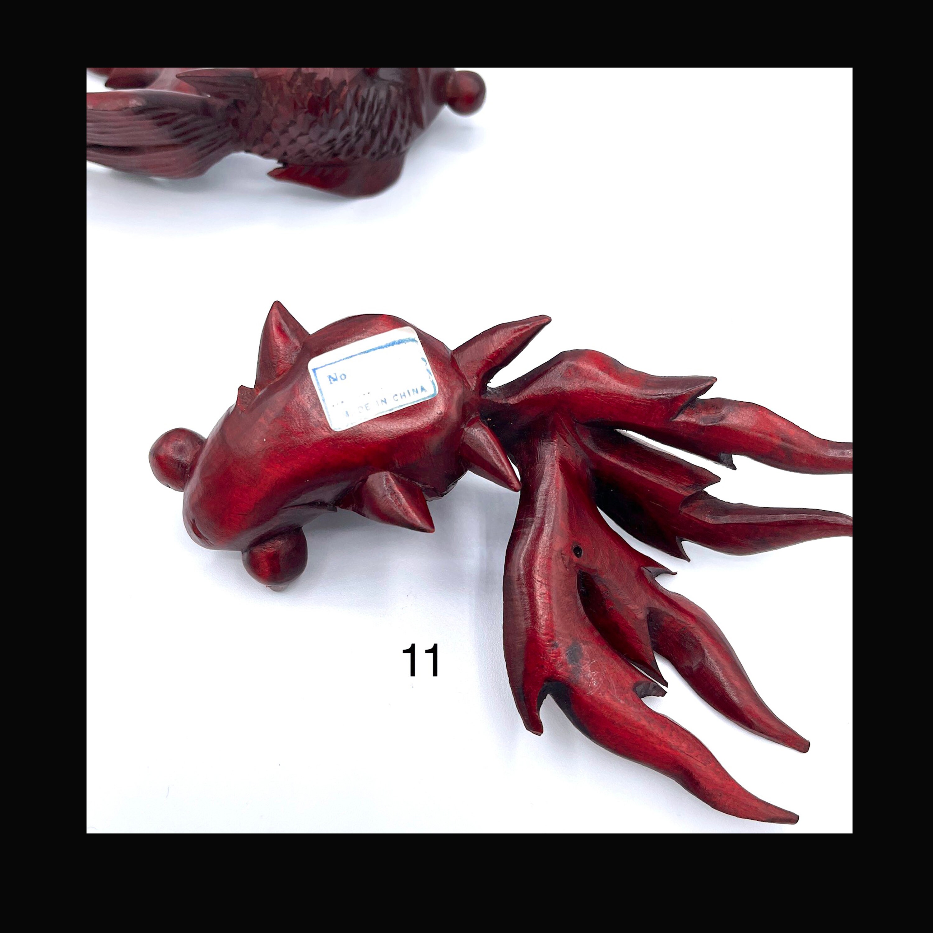 Rosewood Hand Carved Koi Fish Set, Feng Shui, Yina and Yang, Vintage ...