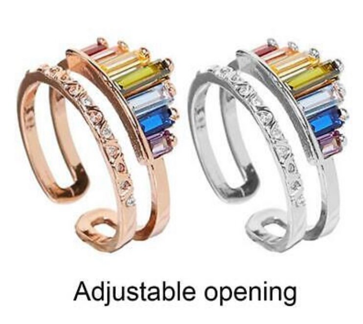 Rainbow Ring Rings Stackable Ringminimalist Ringrainbow - Etsy