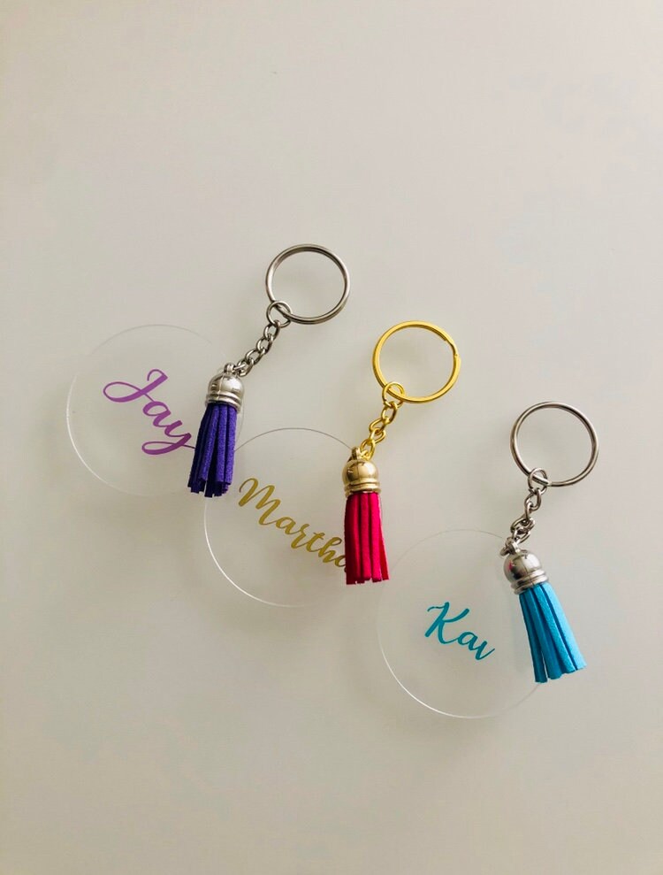Keychain Personalised Keyring Keychain With Tassel Key Ring - Etsy