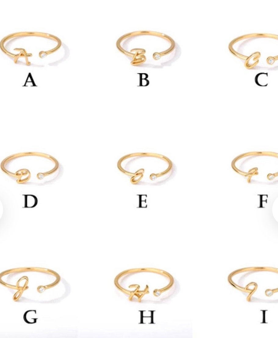 Custom Letter Ring Initial Ring Gold Silver Rosegold | Etsy