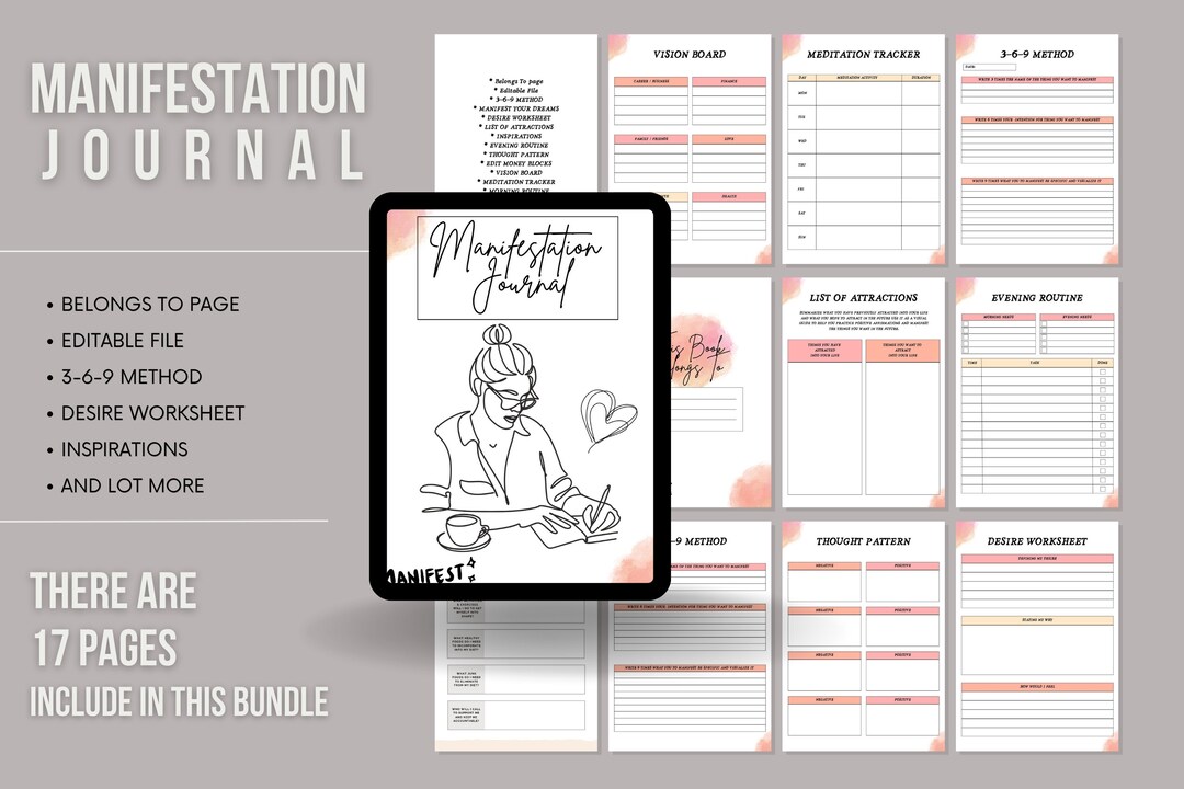 Printable Manifestation Journal Digital Manifesting Journal Law of ...
