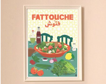 Retro Lebanese Recipe Poster Set Lebanese Art Print Size A1 A2 A3 A4 ...