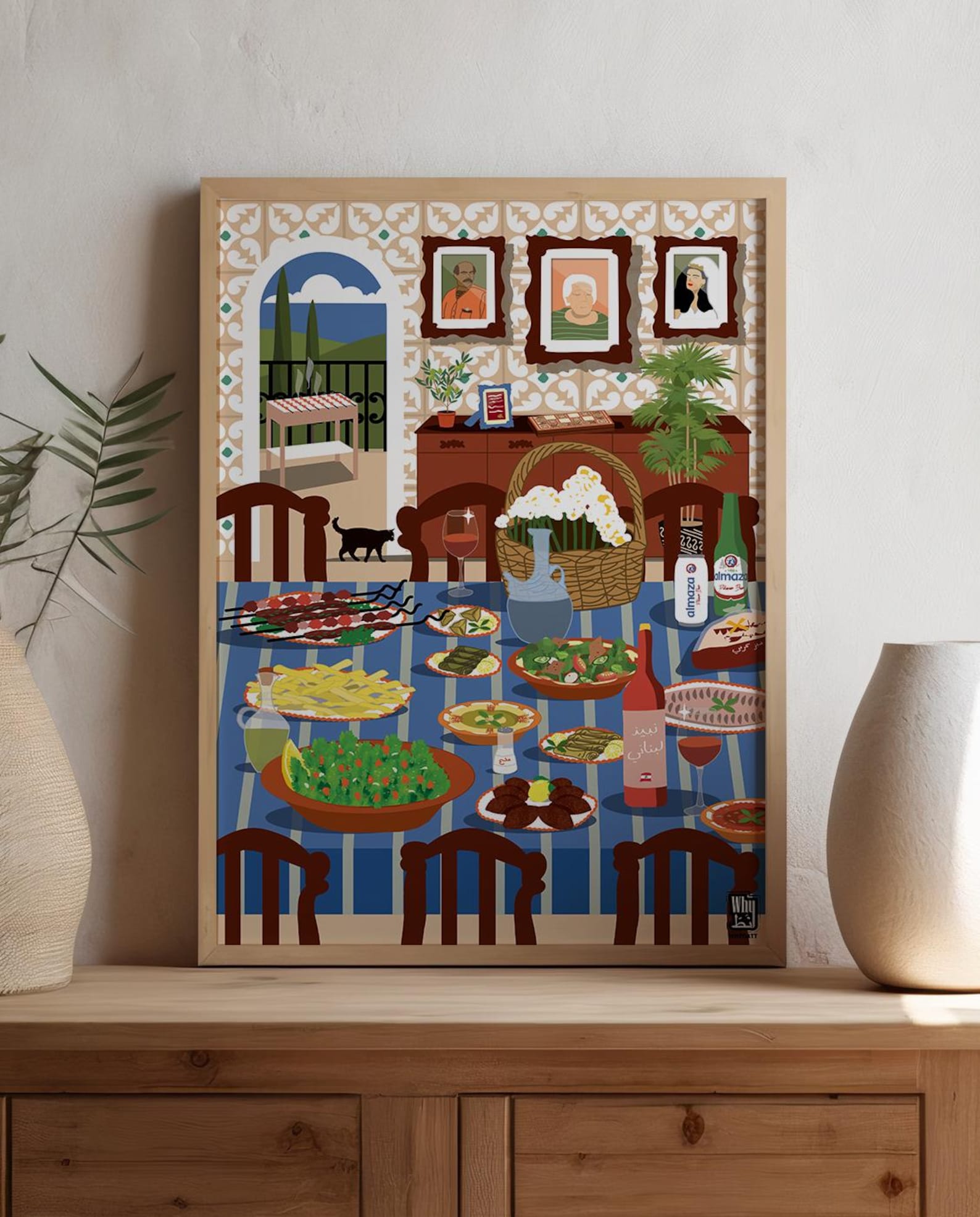 Lebanese Mezza Art Print | Gathering, Eid, Christmas Art Print ...