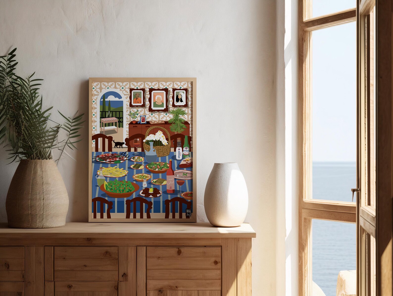 Lebanese Mezza Art Print | Gathering, Eid, Christmas Art Print ...