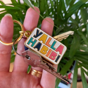 Yalla Habibi Keychain | Keyring Lebanon | Lebanese Souvenir | Lebanese ...
