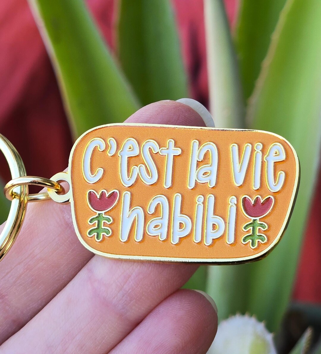 C'est La Vie Habibi ORANGE Keychain | Keyring Lebanon | Lebanese ...