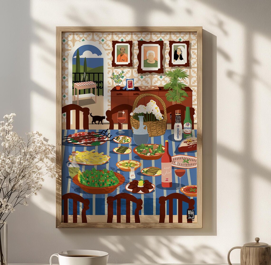 Lebanese Mezza Art Print | Gathering, Eid, Christmas Art Print ...