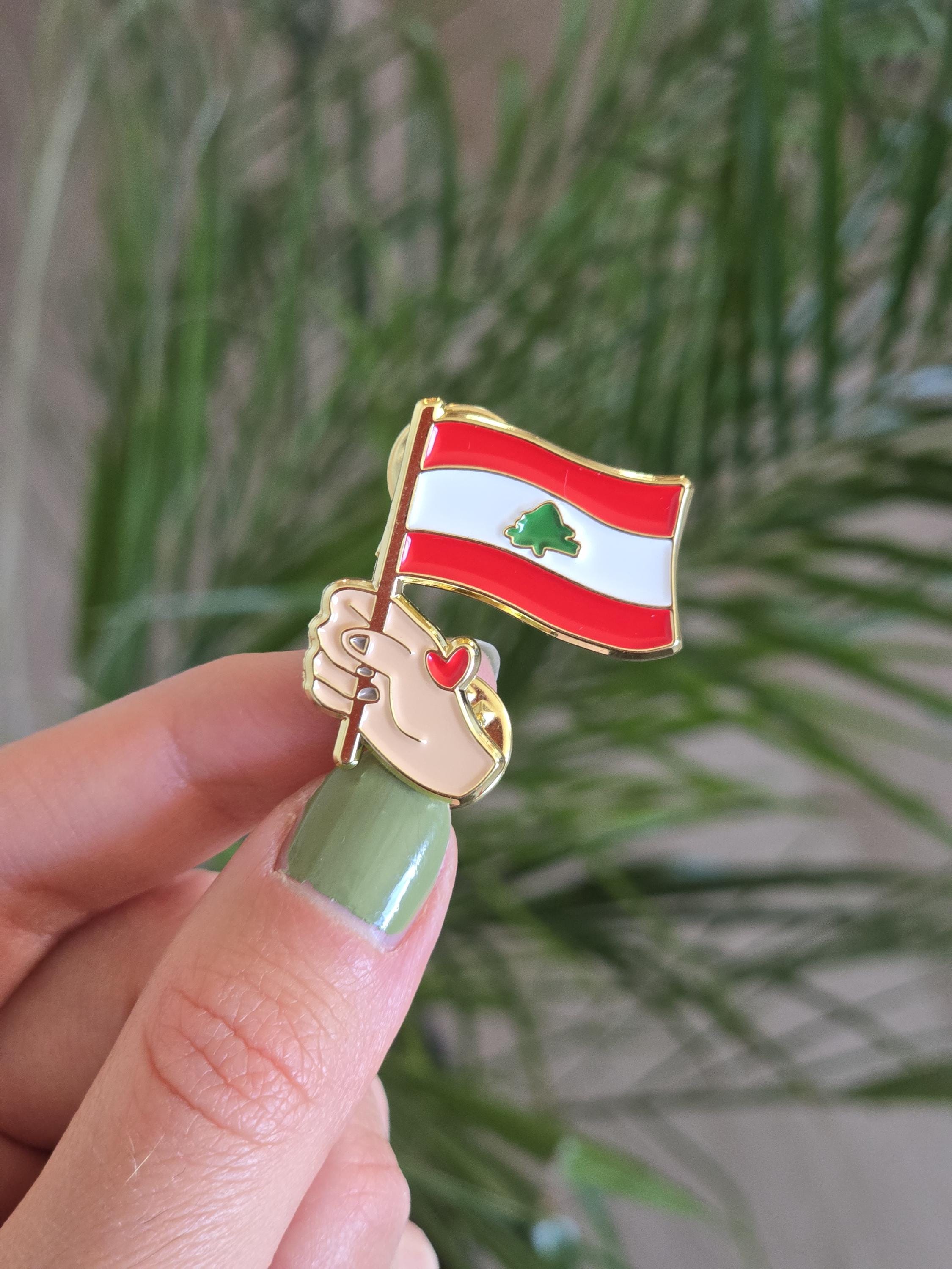 Lebanon Flag PIN | Lebanese Gift | Gold Enamel | Lebanon Pins - Etsy