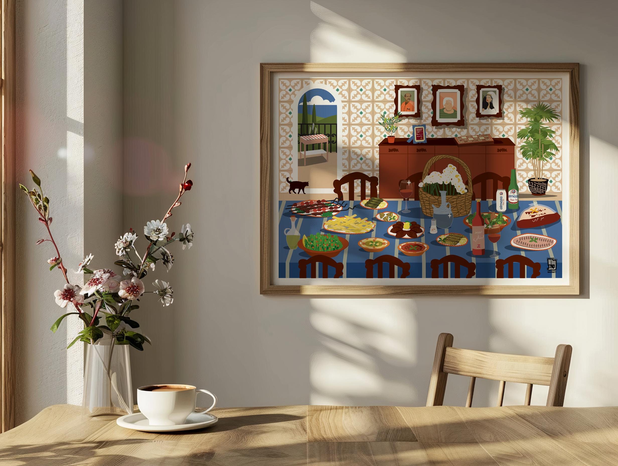 Lebanese Mezza Art Print | Gathering, Eid, Christmas Art Print ...