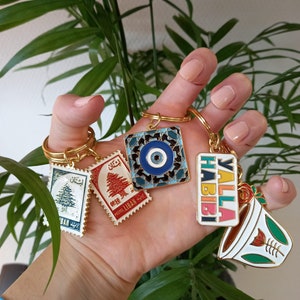 Evil Eye Pattern Keychain Kharze Zarka Keyring Lebanese Souvenir ...