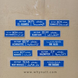 Rue Clemenceau Vintage Street Sign | Aluminium Road Sign | Lebanese ...
