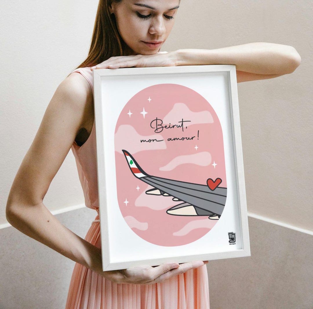 Beirut Mon Amour Art Print | Lebanese Art Print | Size A1 A2 A3 A4 ...