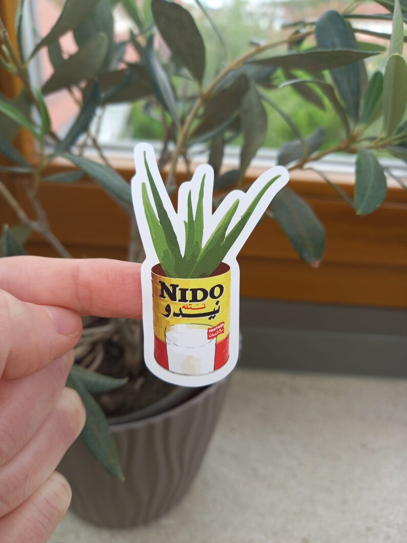 Aloe Vera Nido Plant Pot Sticker | Lebanese Stickers | Very Lebanese ...