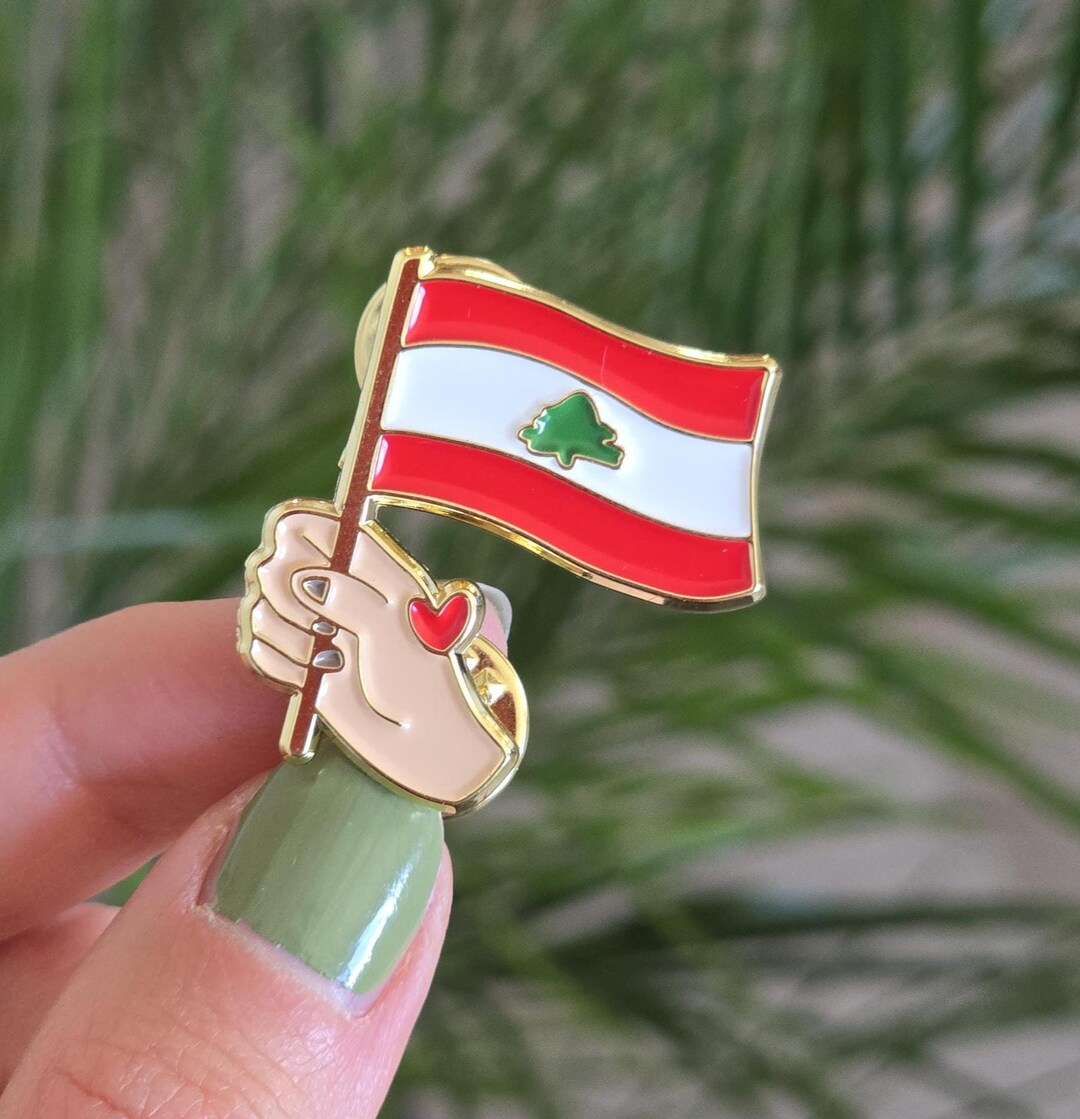 Lebanon Flag PIN | Lebanese Gift | Gold Enamel | Lebanon Pins - Etsy