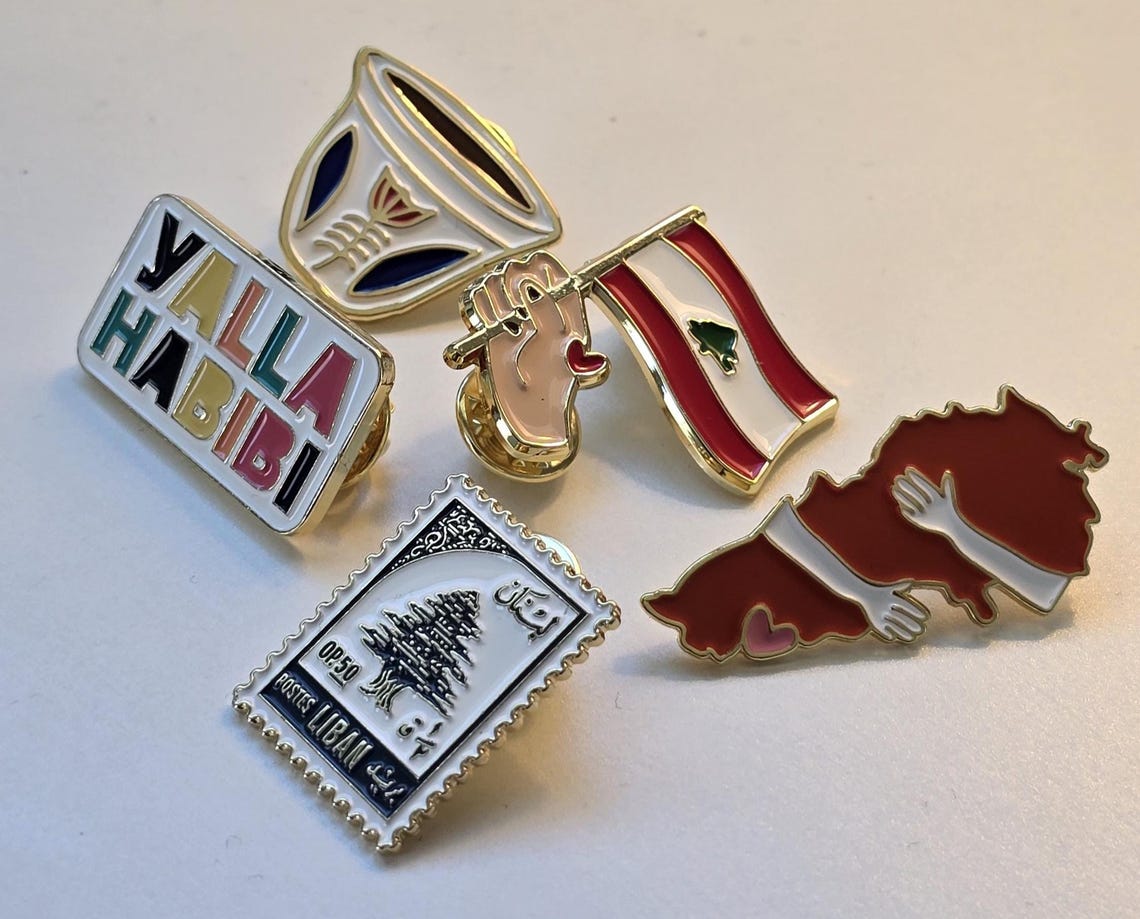Lebanon Flag PIN | Lebanese Gift | Gold Enamel | Lebanon Pins - Etsy