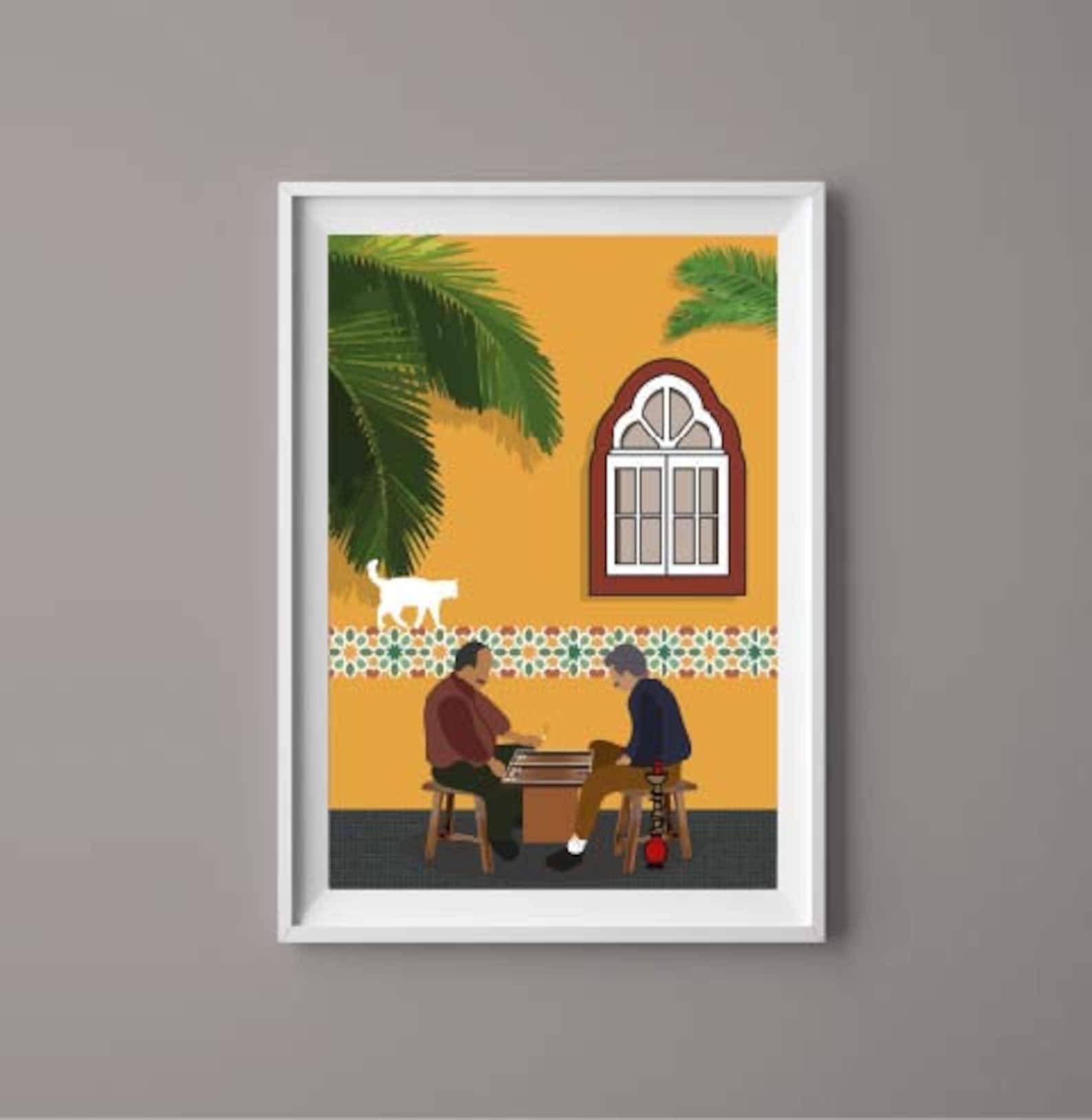 The Art of Backgammon Arab Arabic Lebanon Art Print Andalusian Beirut ...