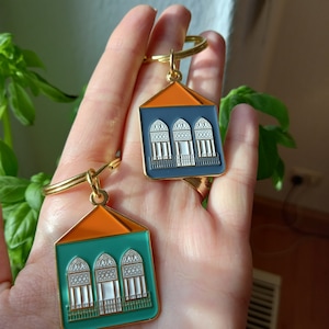Blue Lebanese House Keychain | BEYT Keyring Lebanon | Lebanese Souvenir ...